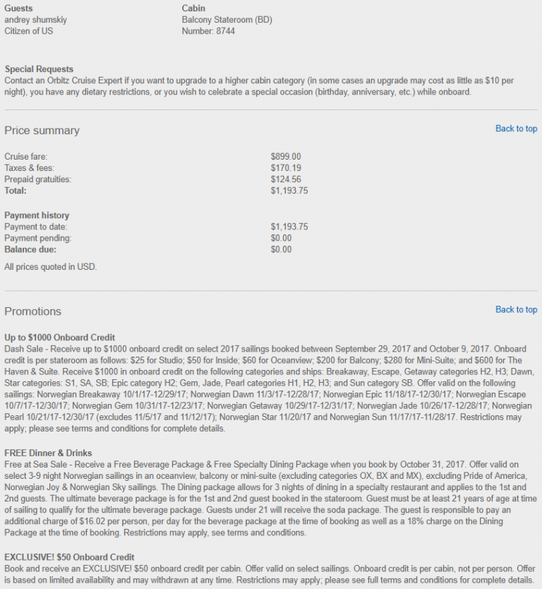 NCL Invoice - The Lazy Traveler's Handbook